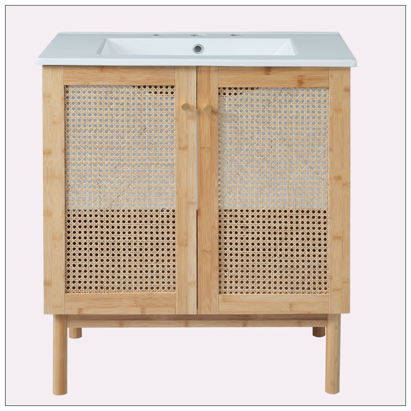 Bayou Breeze 30" rattan doors Bathroom Vanity | Wayfair